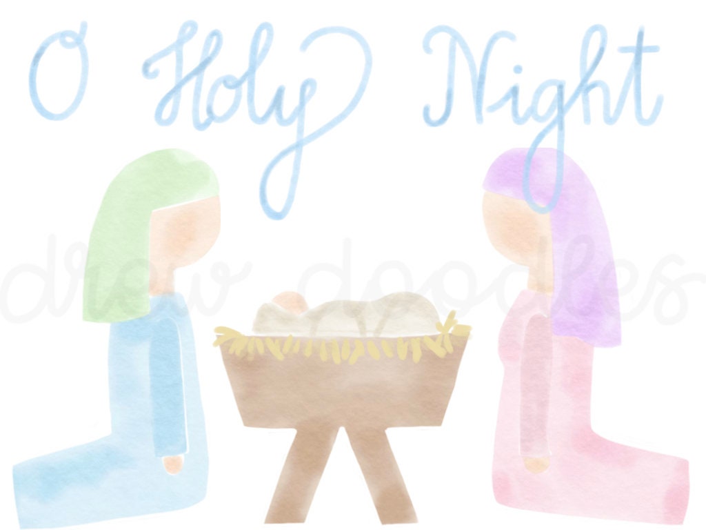 Watercolor Nativity Digital Clip Art Set Instant Download - Etsy