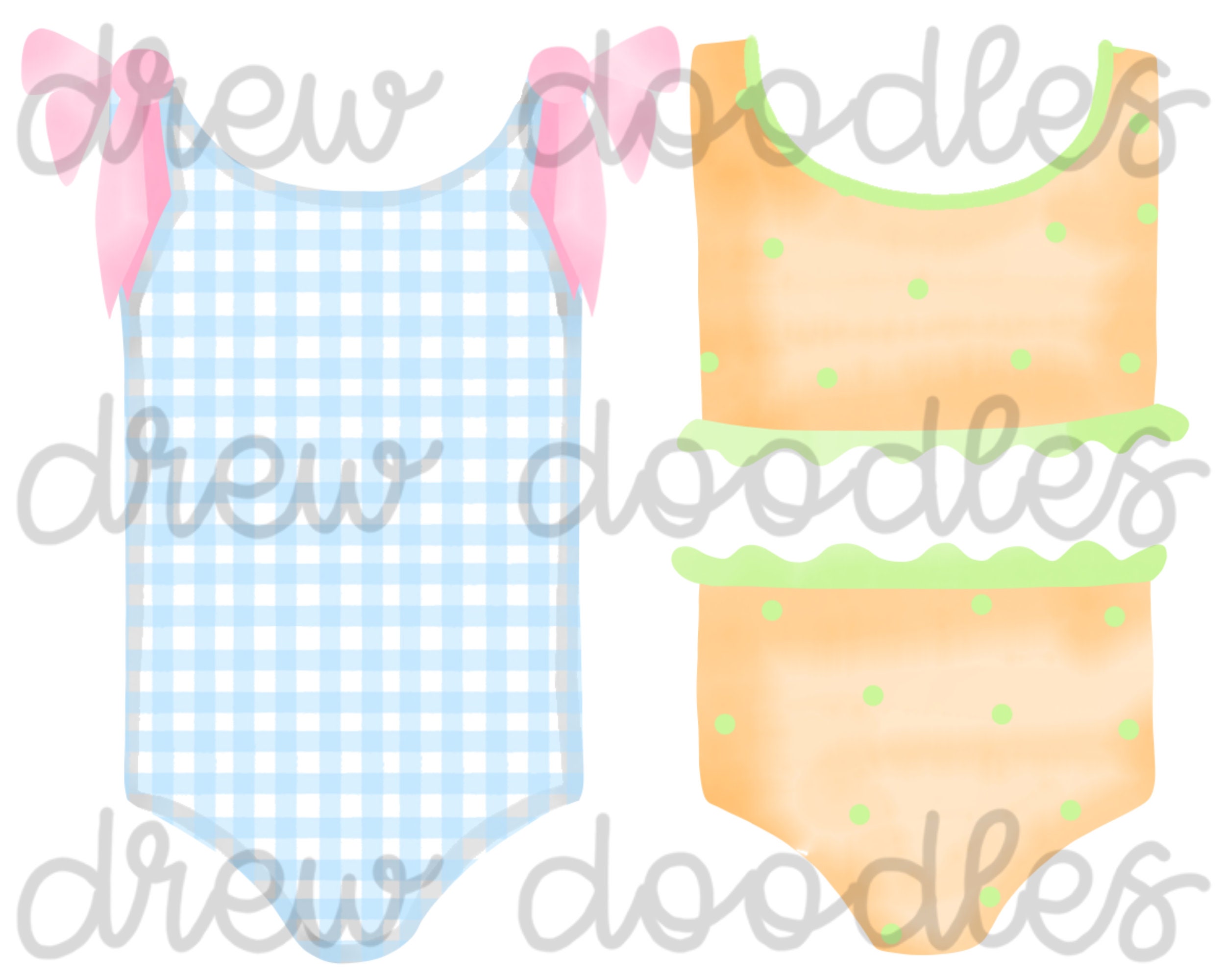 Watercolor Girls' Swim Digital Clip Art Set Instant - Etsy