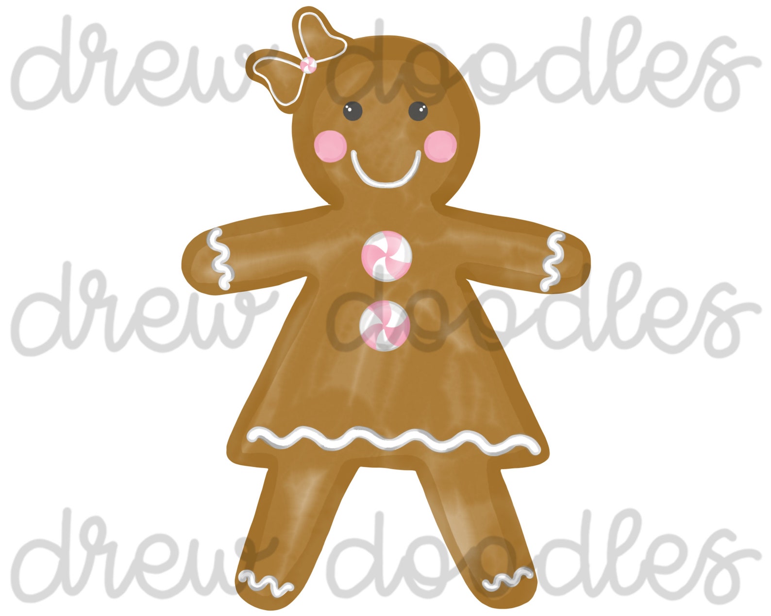 Watercolor Gingerbread Girls Digital Clip Art Set Instant - Etsy
