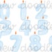 Watercolor Blue Birthday Candles Digital Clip Art Set - Etsy