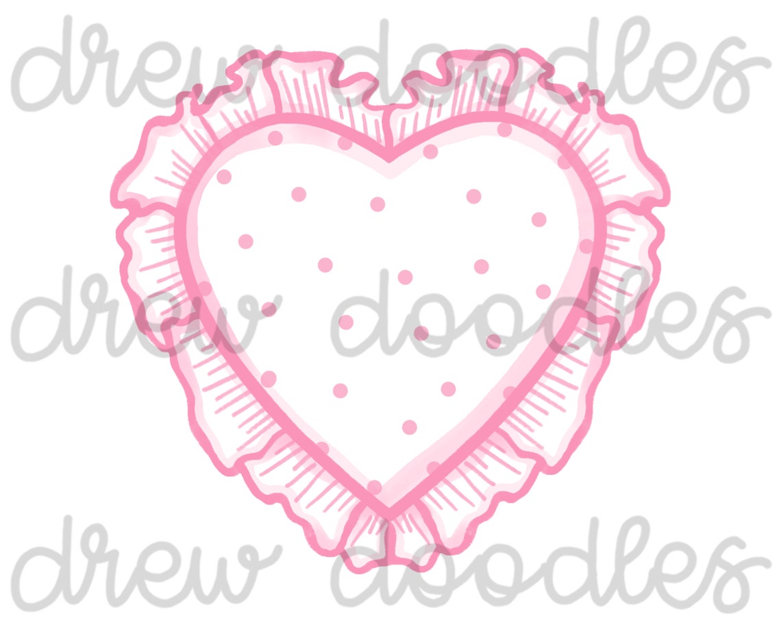 Watercolor Ruffle Hearts Clip Art: Pink Gingham Valentine's Set ...