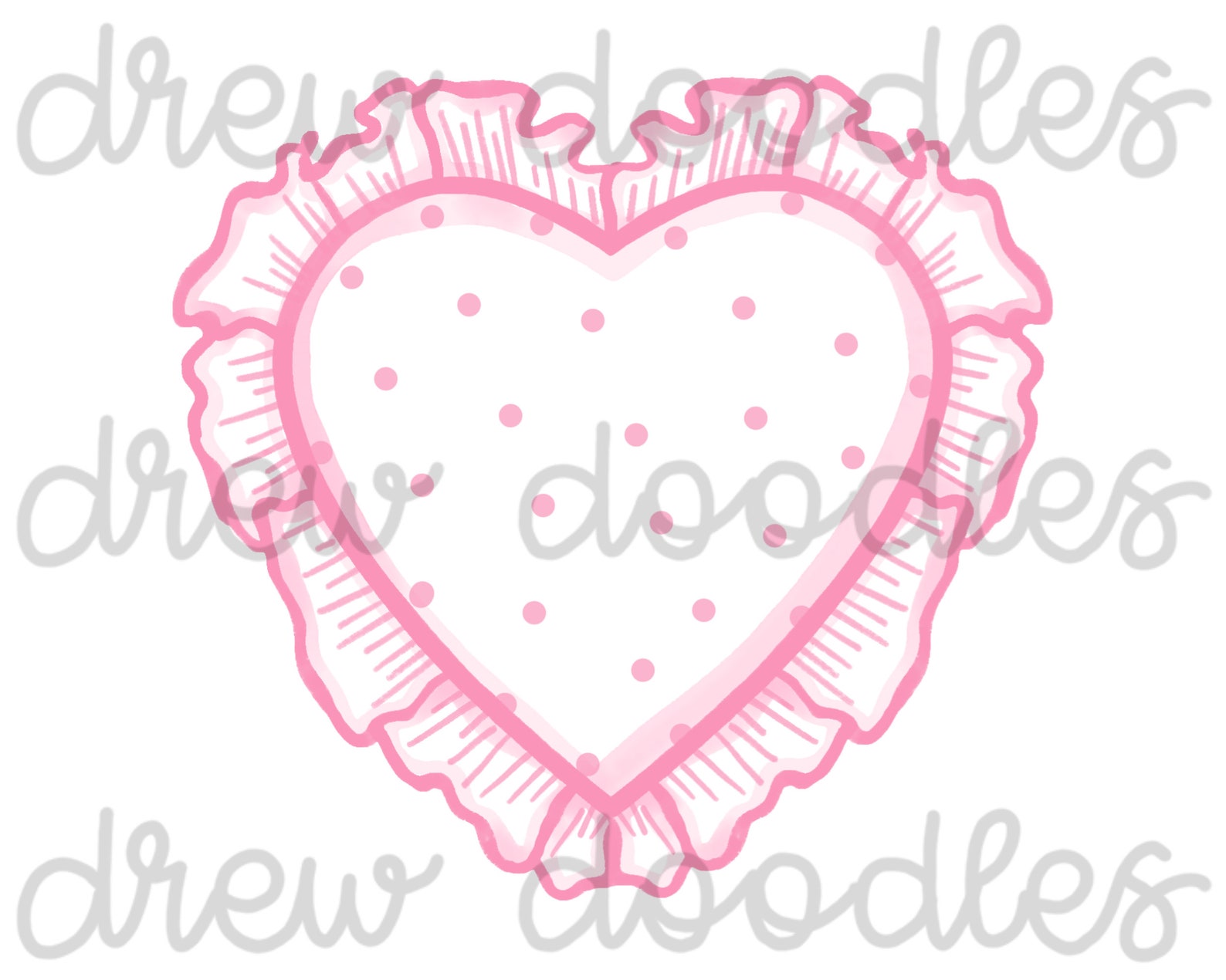 Watercolor Ruffle Hearts Clip Art: Pink Gingham Valentine's Set ...