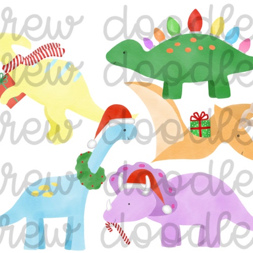 Watercolor Christmas Construction Trucks Digital Clip Art Set - Etsy