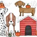 Watercolor Fall Dogs Digital Clip Art Set Instant Download - Etsy