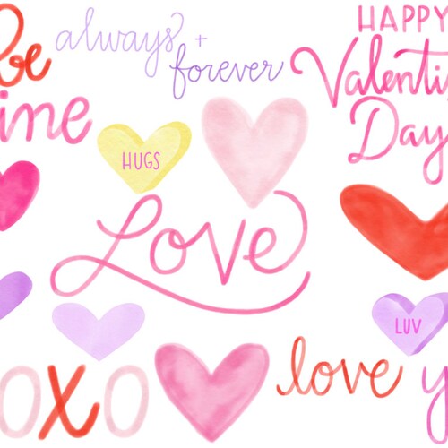 Watercolor Valentine's Borders and Frames Instant - Etsy