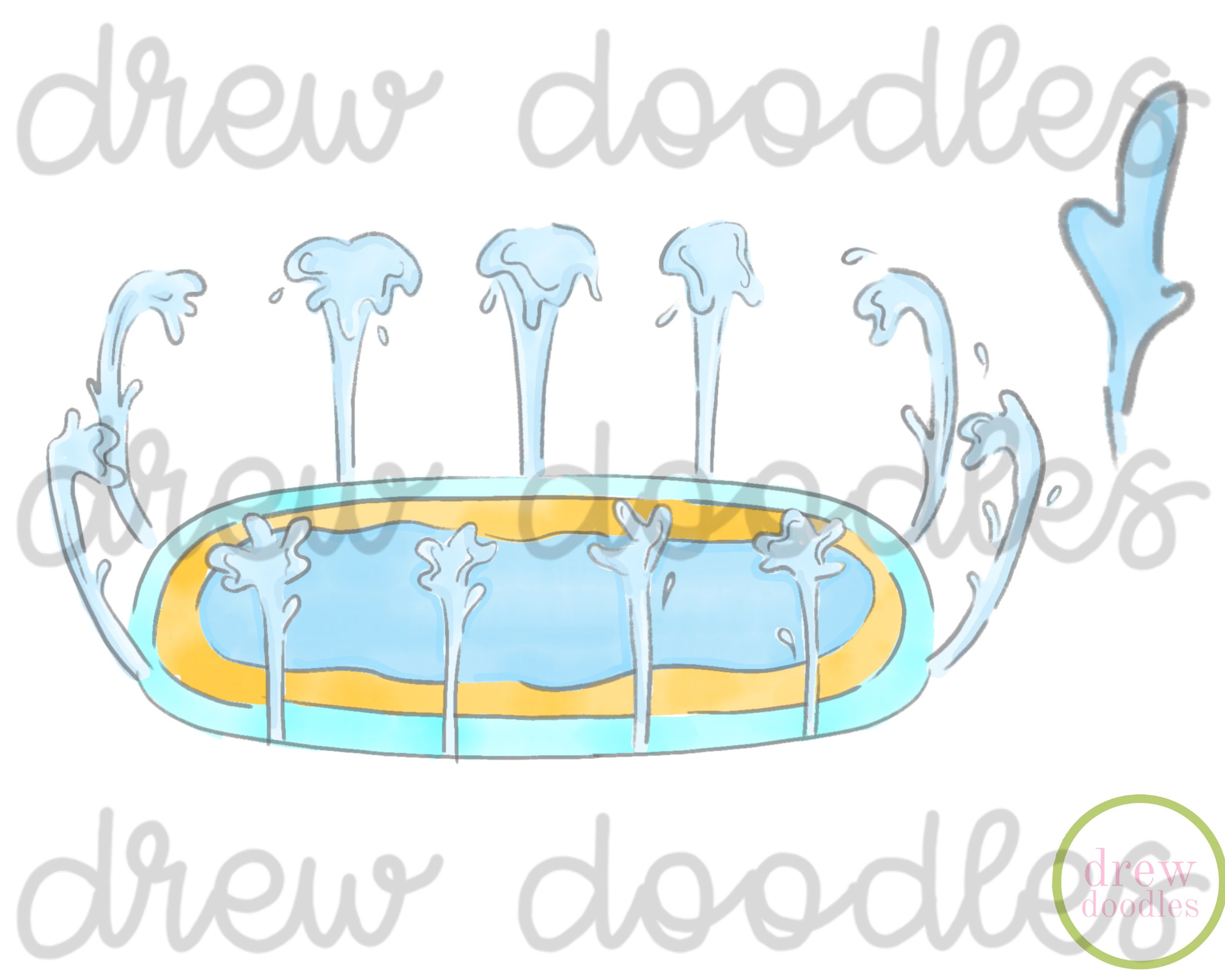Watercolor Splash Pad Digital Clip Art Set Instant Download - Etsy