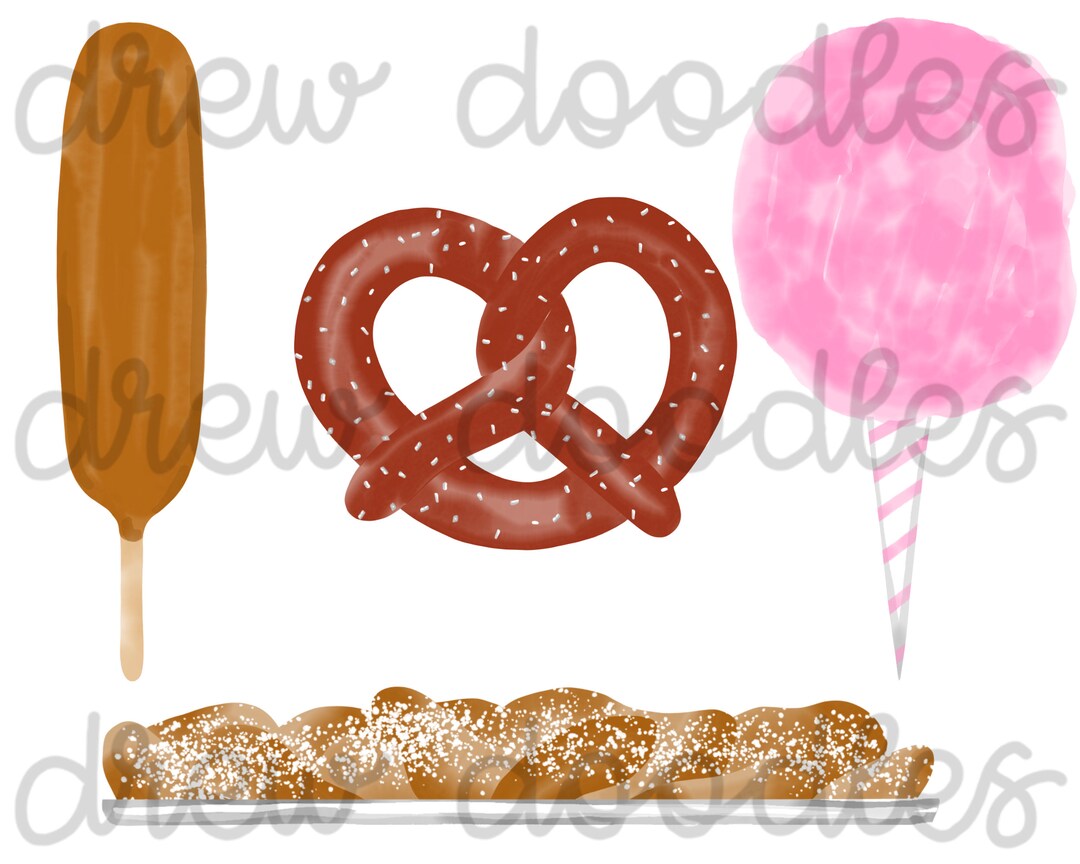 Watercolor Fair Carnival Food Digital Clip Art Set- Instant Download - Etsy