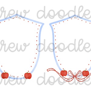 Watercolor Blue Bow Apple Crest Digital Clip Art Set- Instant Download ...