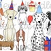 Watercolor Primary Party Dogs Digital Clip Art Set Instant | Etsy