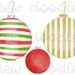 Watercolor Christmas Ornaments Digital Clip Art Set- Instant Download ...