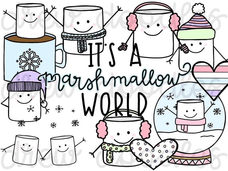 A Marshmallow World Digital Clip Art Set Instant Download - Etsy