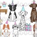 Watercolor Baby Blue Party Dogs Digital Clip Art Set- Instant Download ...