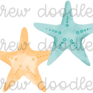 Watercolor Starfish Digital Clip Art Set- Instant Download - Etsy