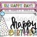 Birthday Doodles Digital Clip Art Set- Color and Black Line COMBO ...