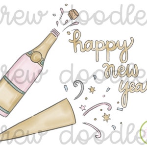 Watercolor New Years Digital Clip Art Set- Instant Download - Etsy