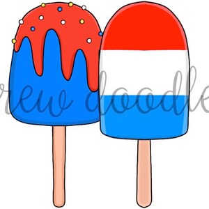 Patriotic Ice Cream Digital Clip Art Set Instant Download - Etsy
