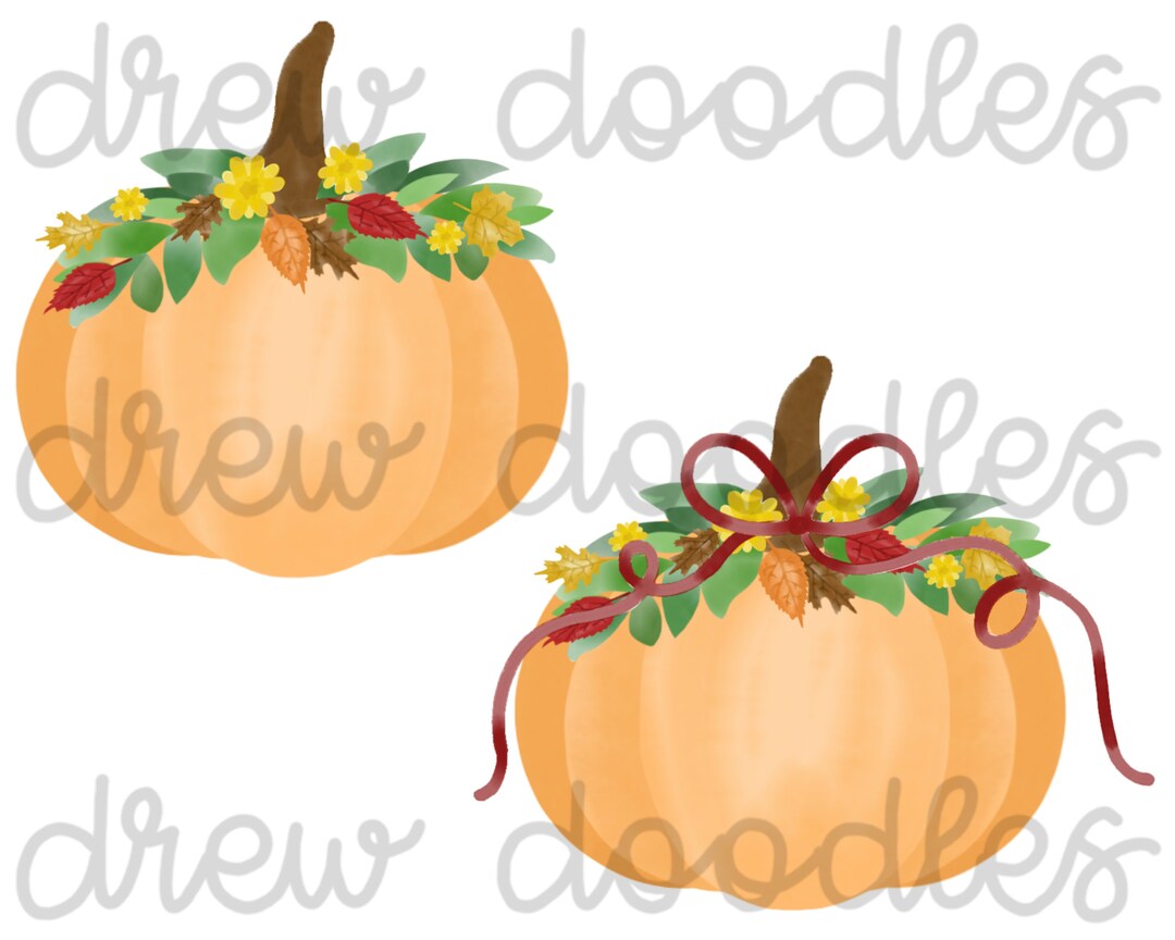 Watercolor Fall Autumn Harvest Pumpkins Digital Clip Art Set- Instant ...