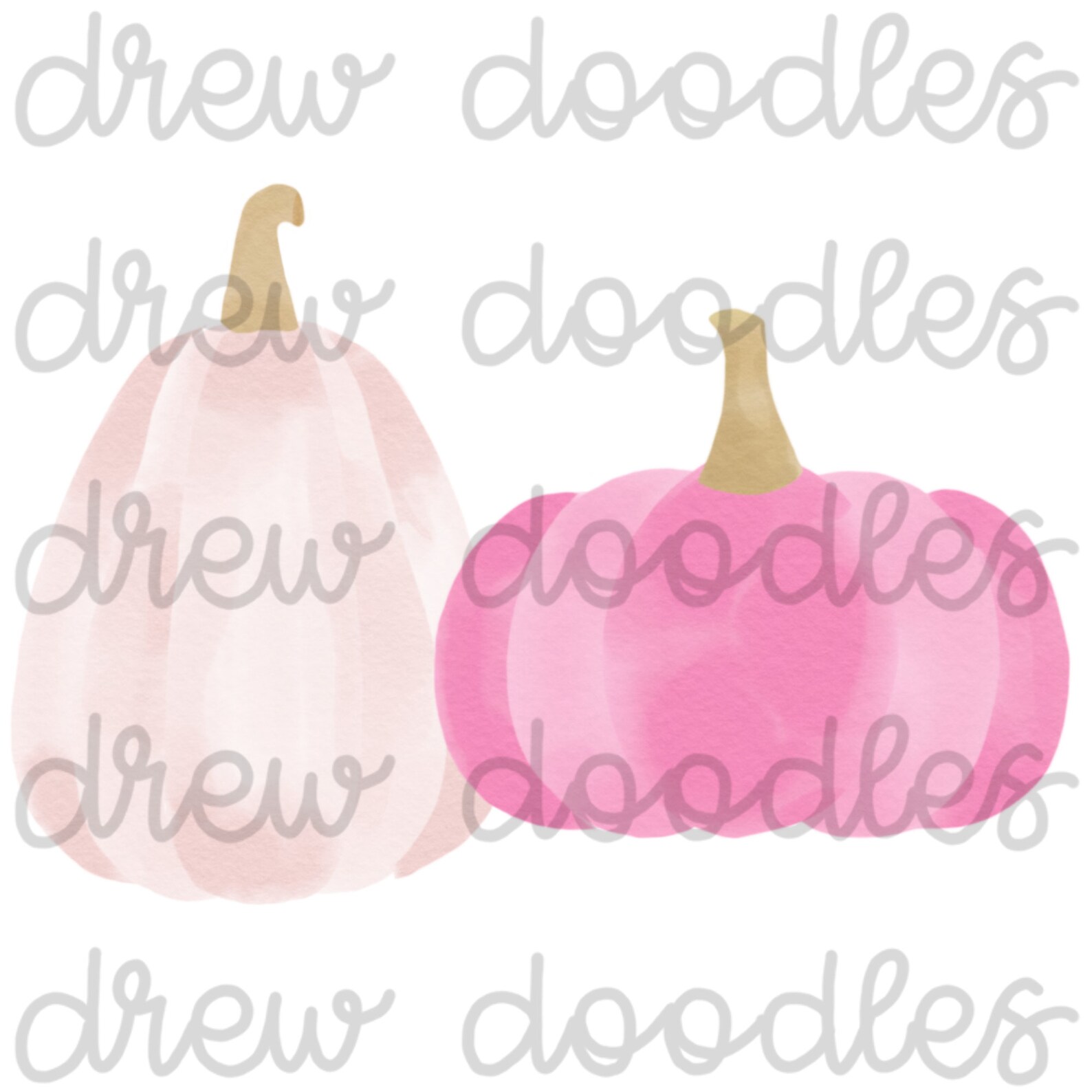 Watercolor Pink Pumpkins Digital Clip Art Set Instant - Etsy