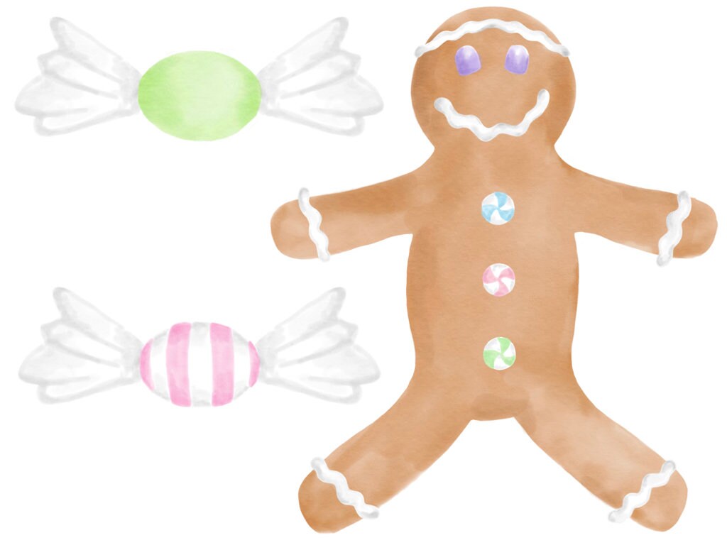 Watercolor Christmas Sweets Digital Clip Art Set Instant | Etsy