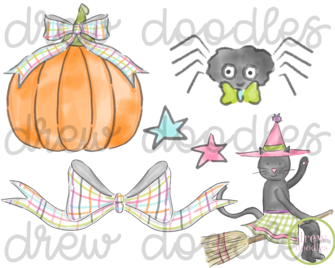Watercolor Halloween Cats Set 1 Digital Clip Art Set- Instant Download ...