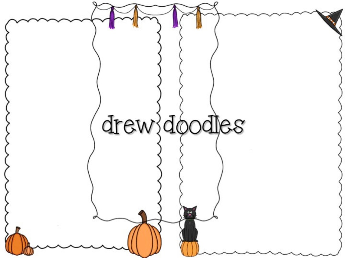 Halloween Borders Digital Clip Art Set | Etsy