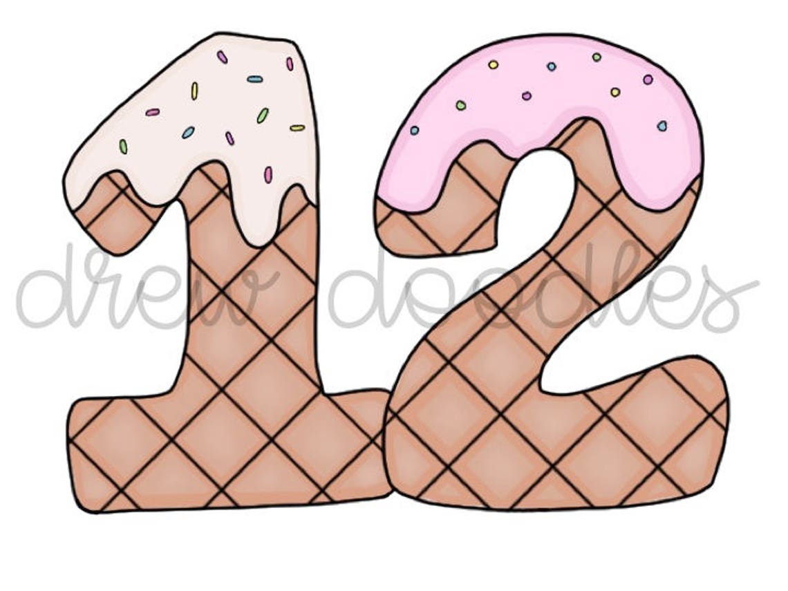 Ice Cream Numbers Digital Clip Art Set Instant Download | Etsy
