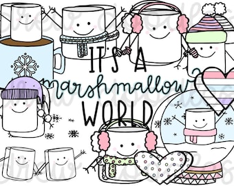 A Marshmallow World Digital Clip Art Set Instant Download | Etsy