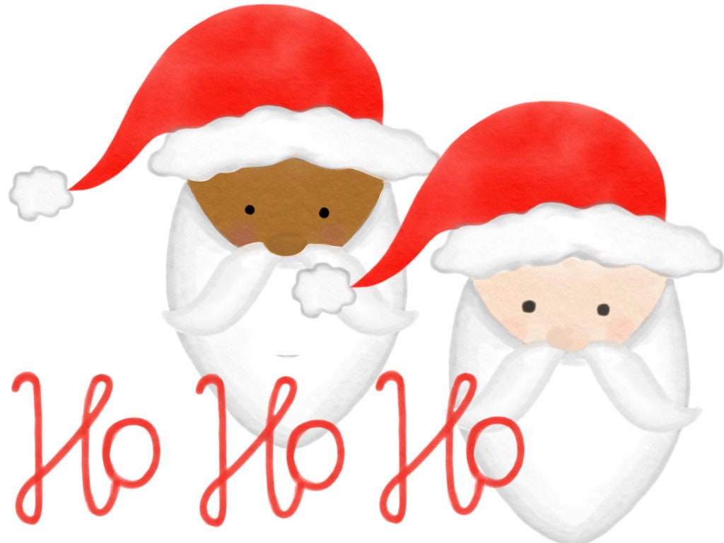 Watercolor Santa Digital Clip Art Set Instant Download - Etsy