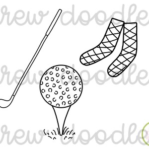 Black Outline Golf Digital Clip Art Set- Instant Download - Etsy