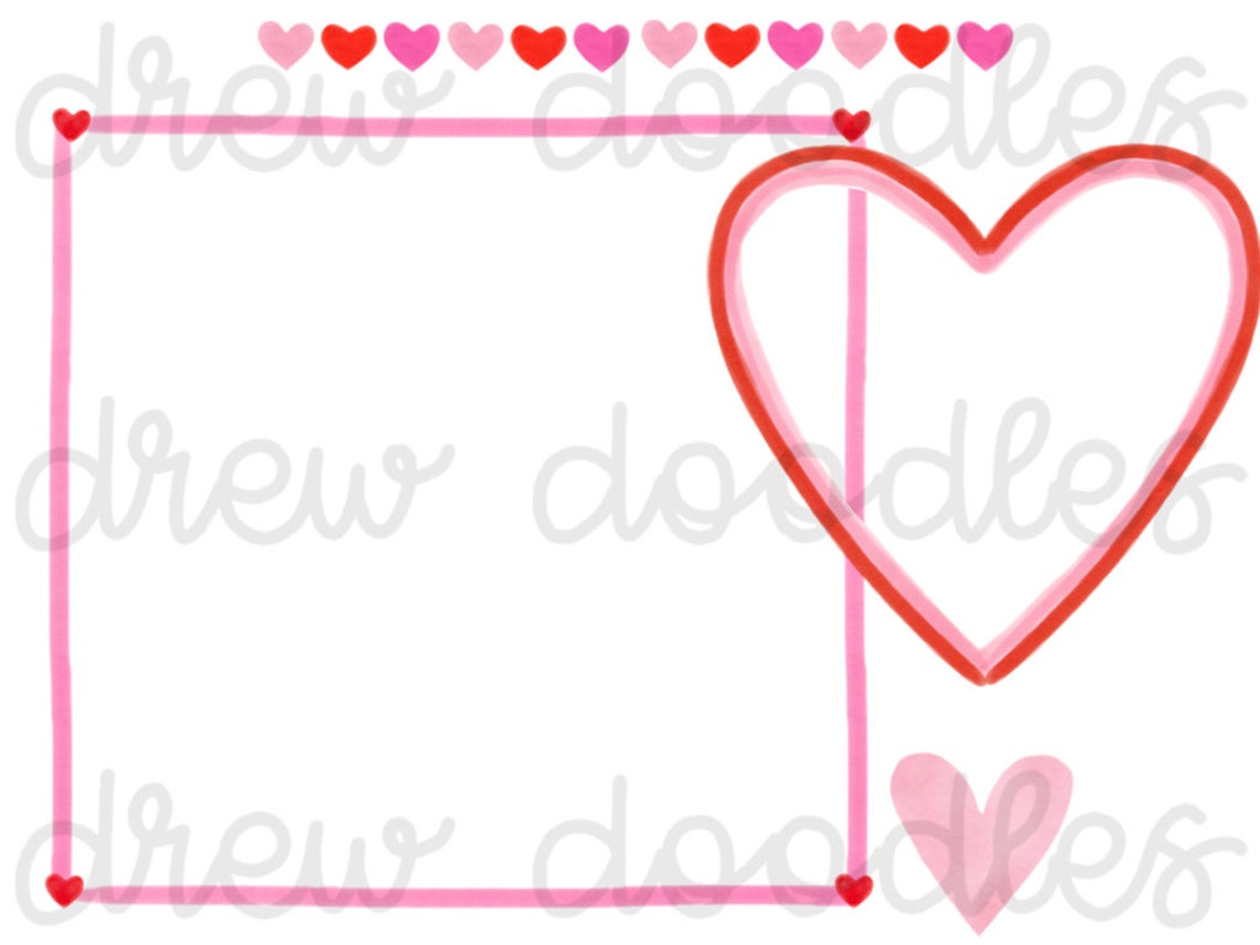 Watercolor Valentine's Borders and Frames Instant - Etsy