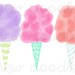 Watercolor Cotton Candy Digital Clip Art Set Instant Download - Etsy