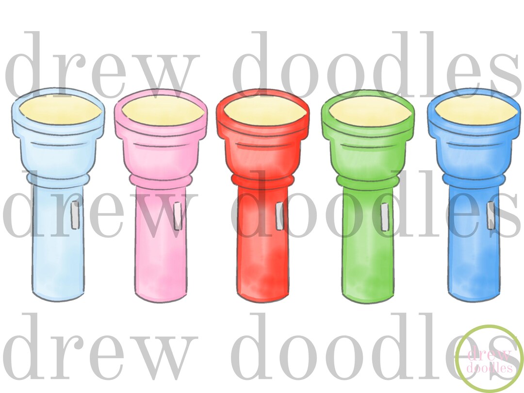 Watercolor Flashlights Digital Clip Art Set- Instant Download - Etsy