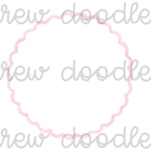 Watercolor Pink Bow Scallop Circle Frame- Digital Clip Art Set- Instant ...
