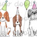 Watercolor Party Dogs Digital Clip Art Set Instant (Download Now) - Etsy