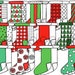 Christmas Stockings Digital Clip Art Set Color and Black Line - Etsy