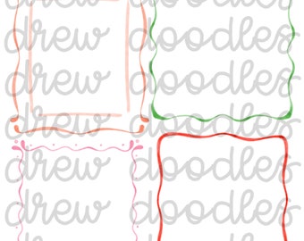 Watercolor Frames Digital Clip Art Set Instant Download | Etsy