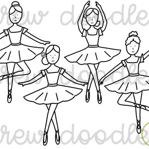 Watercolor Black and White Ballet Ballerina Digital Clip Art Set ...