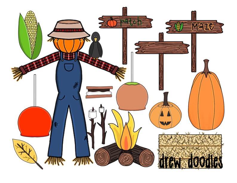 Fall Fun Digital Clip Art Set Instant Download | Etsy