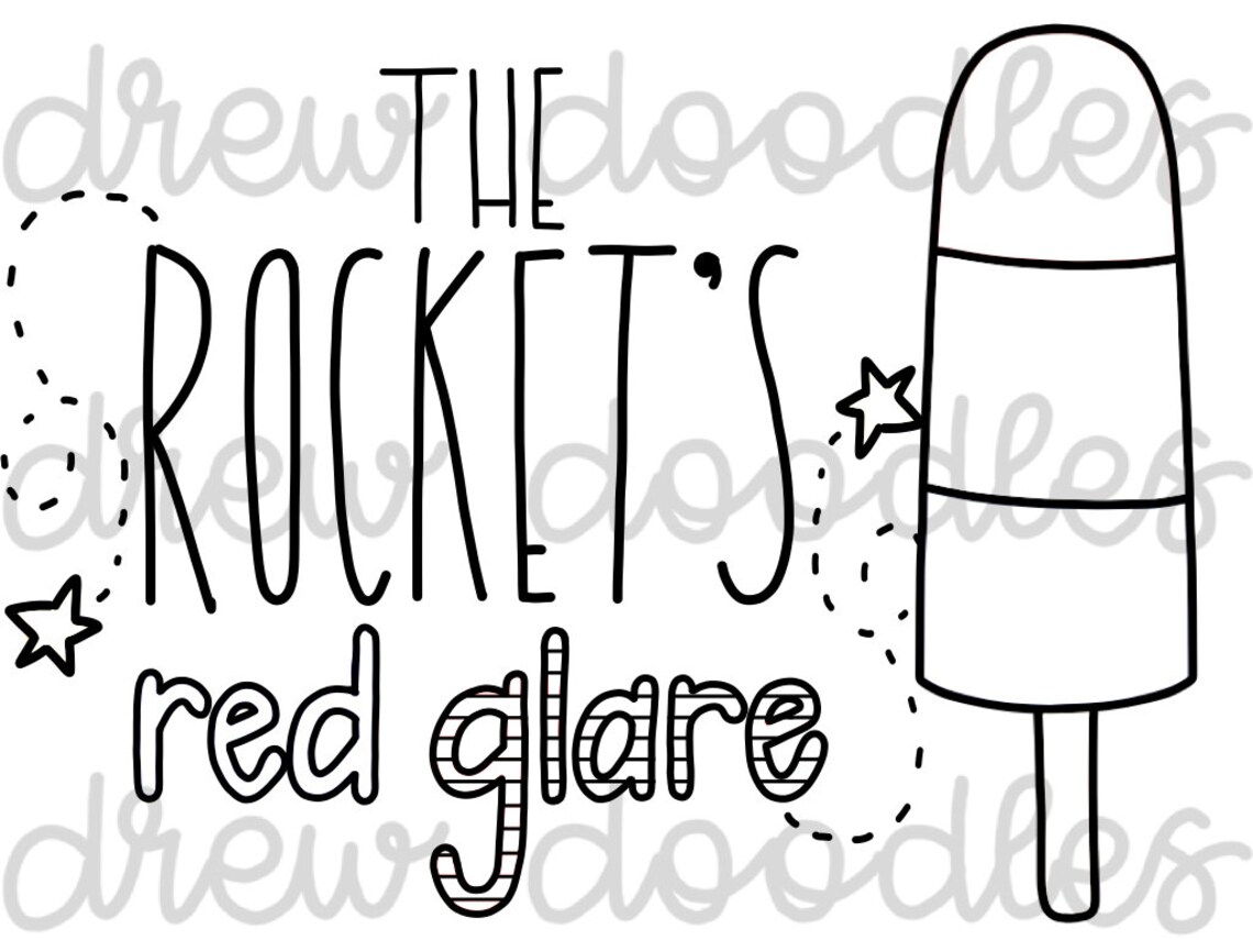 Patriotic Doodles Digital Clip Art Set Black Line Version | Etsy