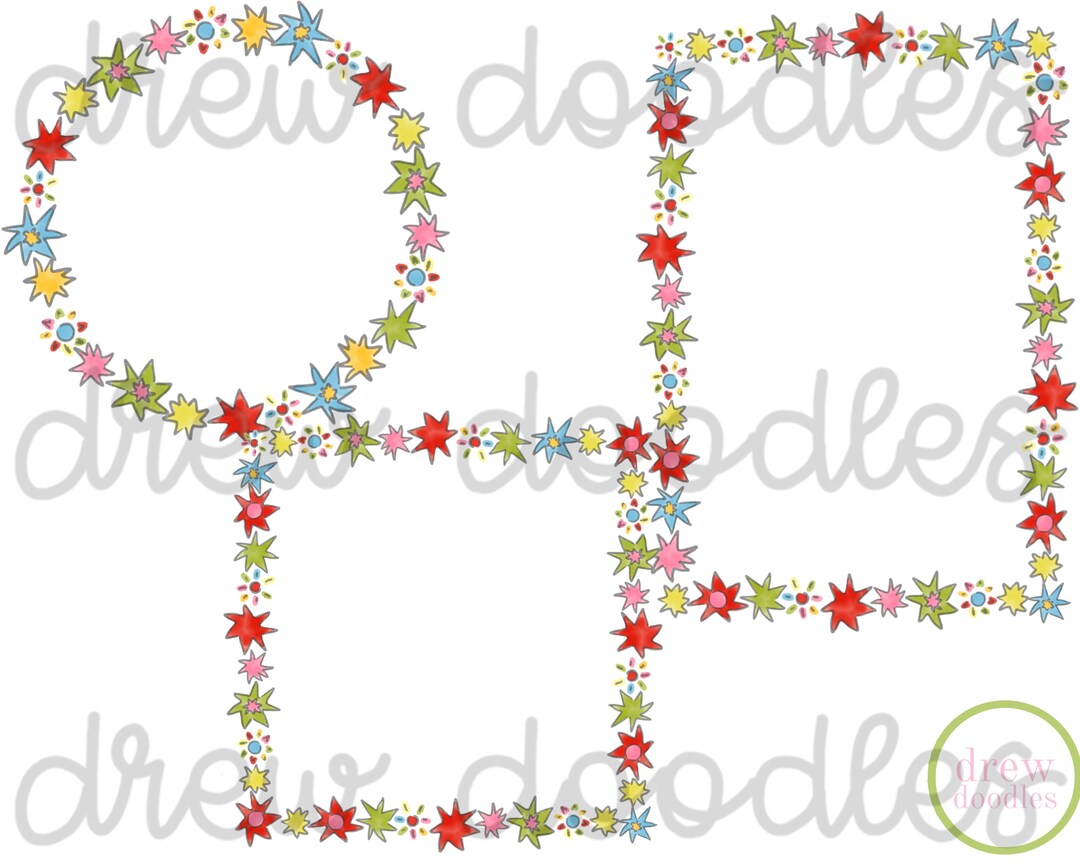 Watercolor Rainbow Stars Frames- Instant Download - Etsy
