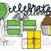 Birthday Doodles Digital Clip Art Set- Color and Black Line COMBO ...