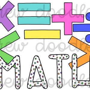 Math Doodles Digital Clip Art Set- Instant Download - Etsy
