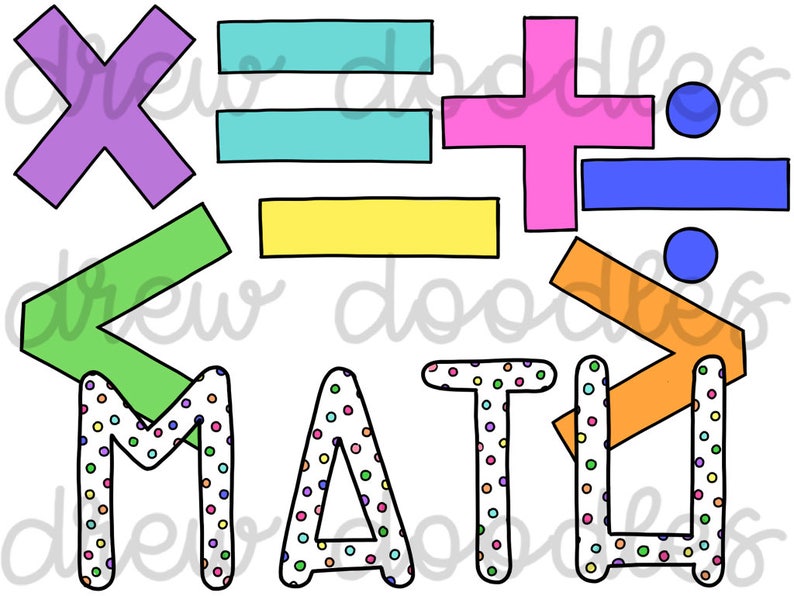 Math Doodles Digital Clip Art Set Instant Download | Etsy