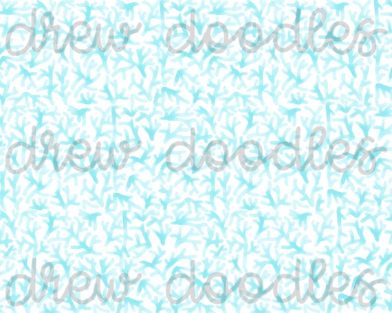 Watercolor Turquoise Coral Print Pattern Digital Papers - Etsy