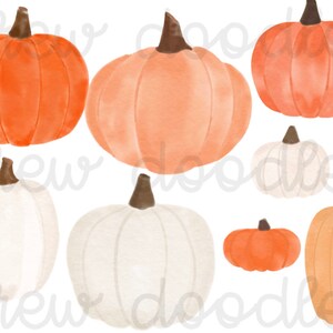 Watercolor Pumpkins Digital Clip Art Set- Instant Download - Etsy