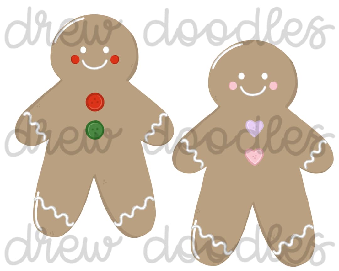 Gingerbread Girl and Boy Digital Clip Art Set- Instant Download - Etsy