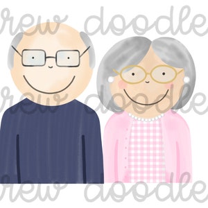 Watercolor Grandparents, Grandparents Day Digital Clip Art Set- Instant ...