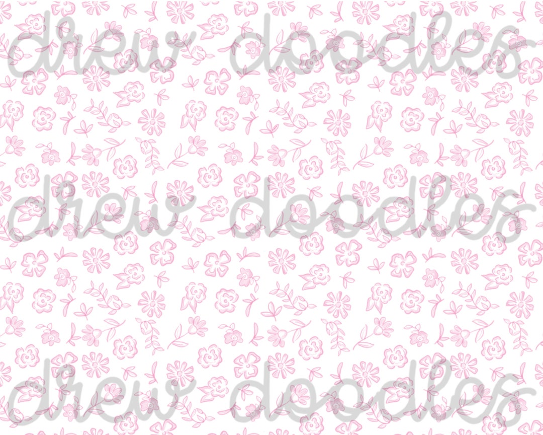 Watercolor Pink Ditsy Floral Pattern Print Digital Papers Backgrounds ...