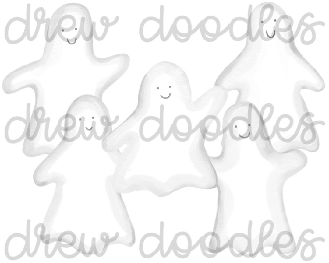 Watercolor Happy Ghosts Digital Clip Art Set- Instant Download - Etsy