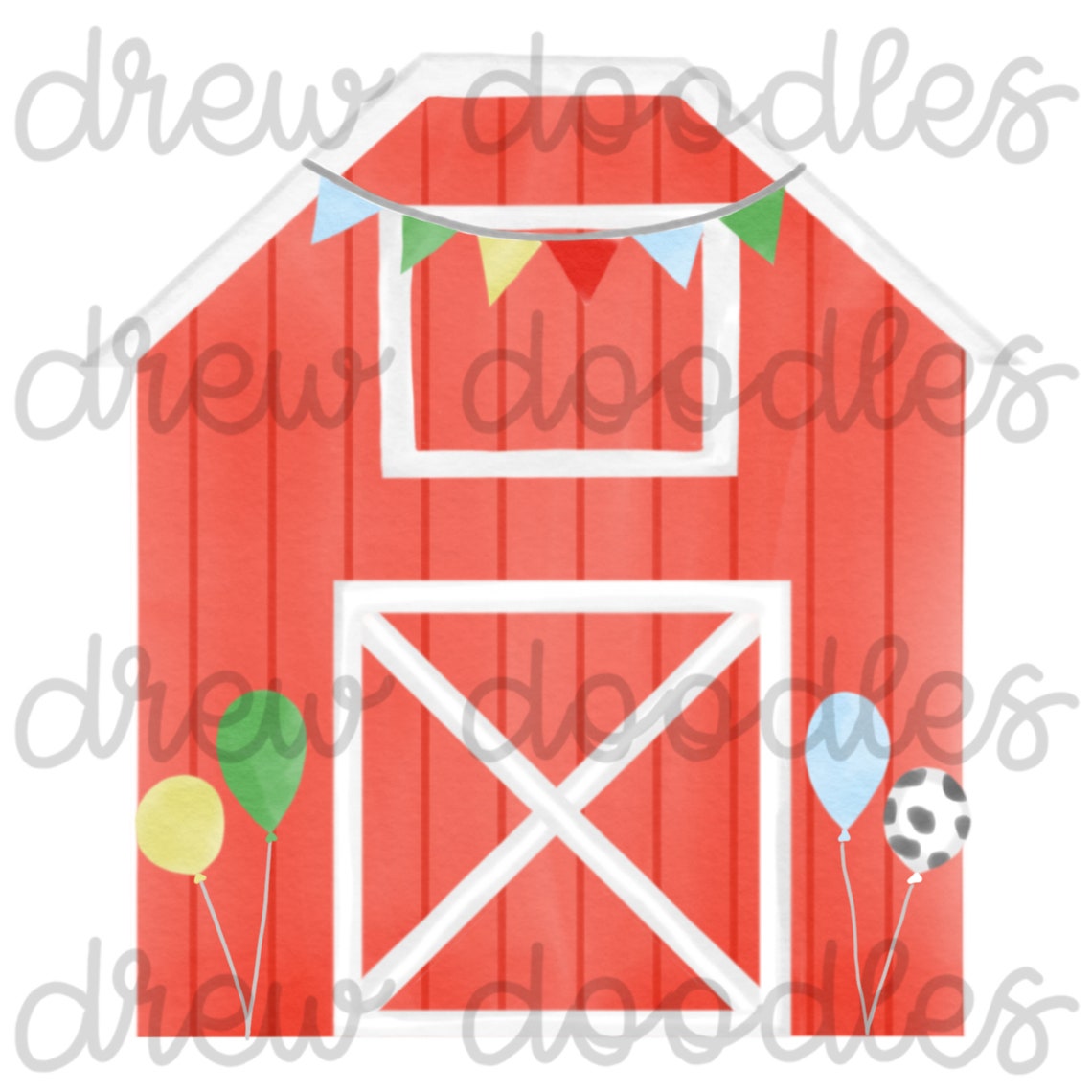 Watercolor Farm Birthday Digital Clip Art Set Instant - Etsy